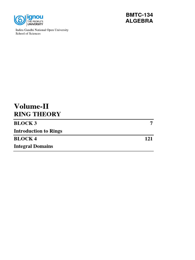 Block 3 | PDF | Ring (Mathematics) | Group (Mathematics)