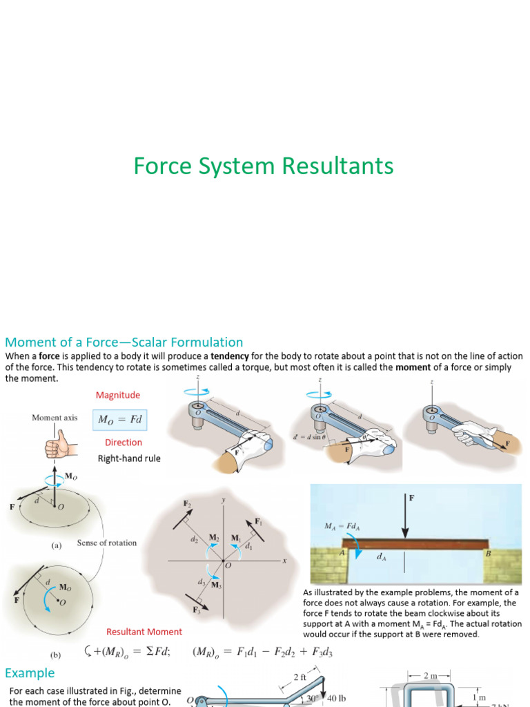 Force System Resultants | PDF | Torque | Euclidean Vector