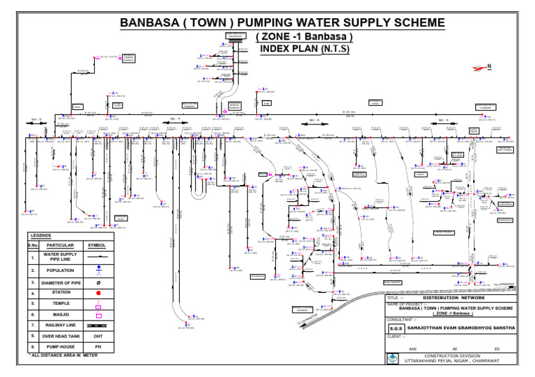 BANBASA TOWN WATER SUPPLY LAYOUT ZONE - 1.-Model | PDF
