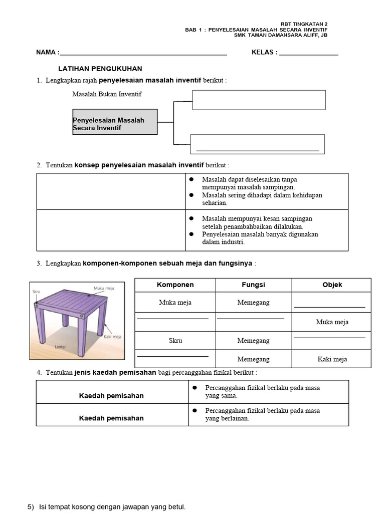 Latihan Bab 1 RBT T2 | PDF