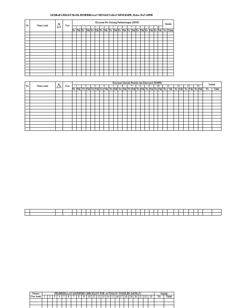 Lembar Hasil Wawancara KPSP | PDF