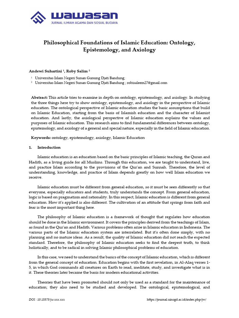 (ENG) - Philosophical Foundations of Islamic Education - Roby Salim ...
