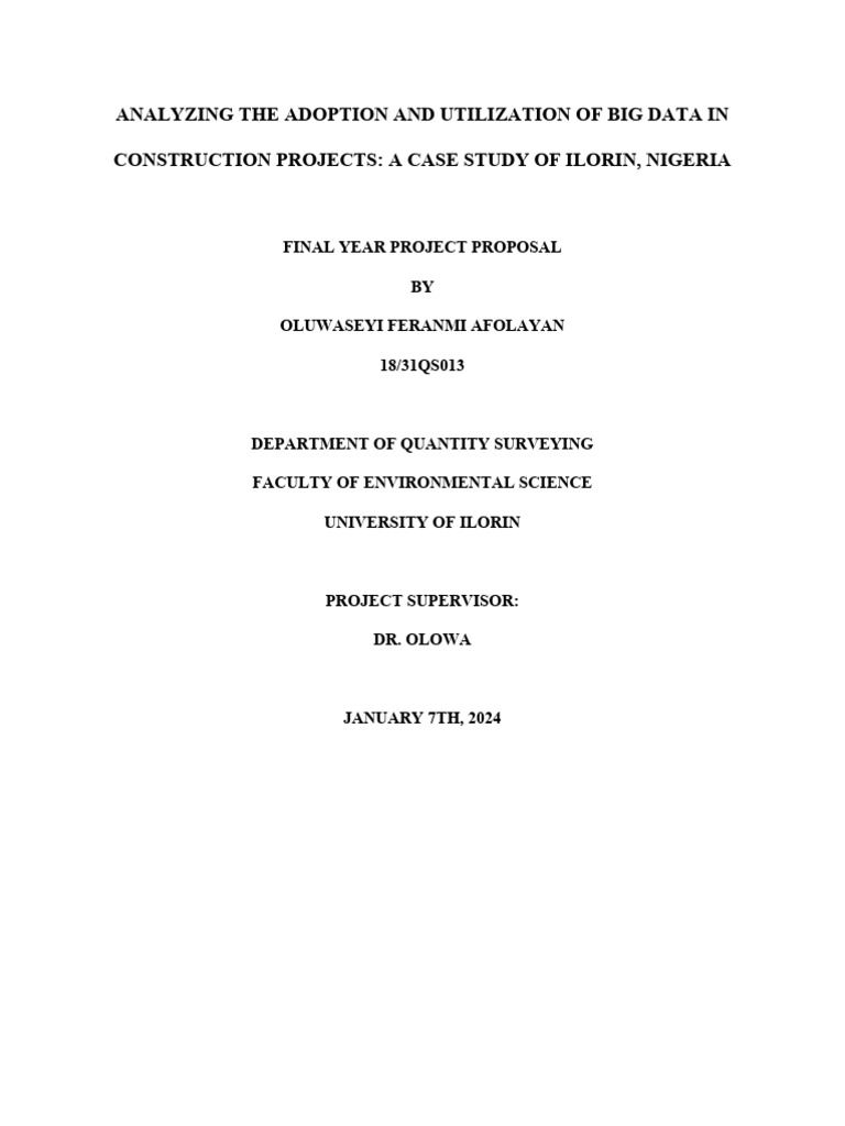 Analysis of The Utilization of Big Data in Constructions in Ilorin | Download Free PDF | Big ...