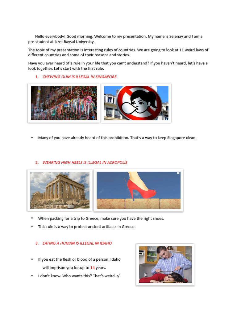 Weird Rules of Countries | PDF