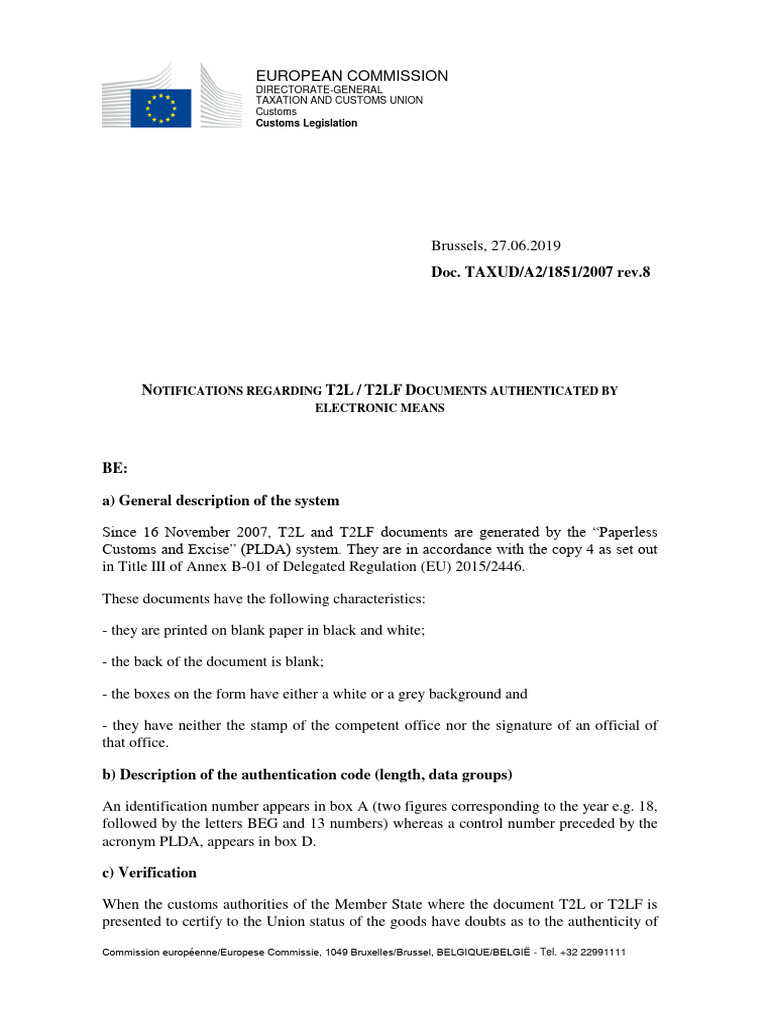 t2l-t2lf - Authentication by Electronic Means - Notifications - Rev8 | PDF | Authentication ...