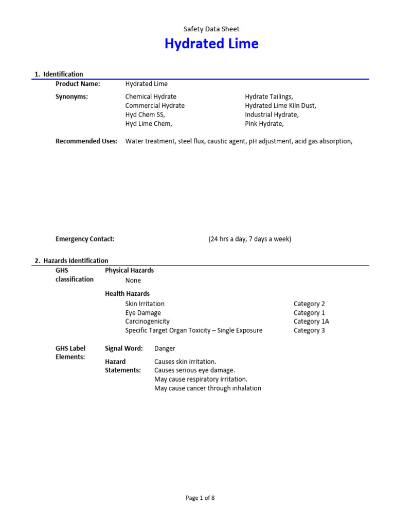 Msds Mama Lime | Download Free PDF | Dangerous Goods | Hazardous Waste
