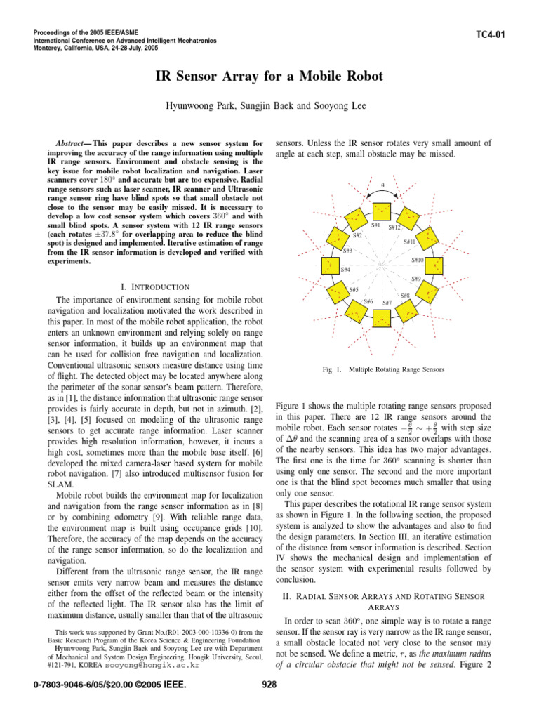 Ir Sensor Array For A Mobile Robot | Download Free PDF | Sensor