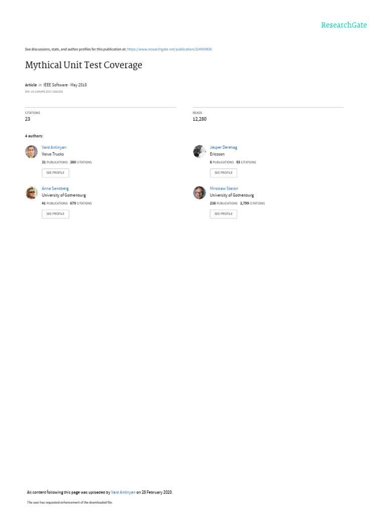 Software Testing: Coverage Myths | PDF | Experiment | Unit Testing