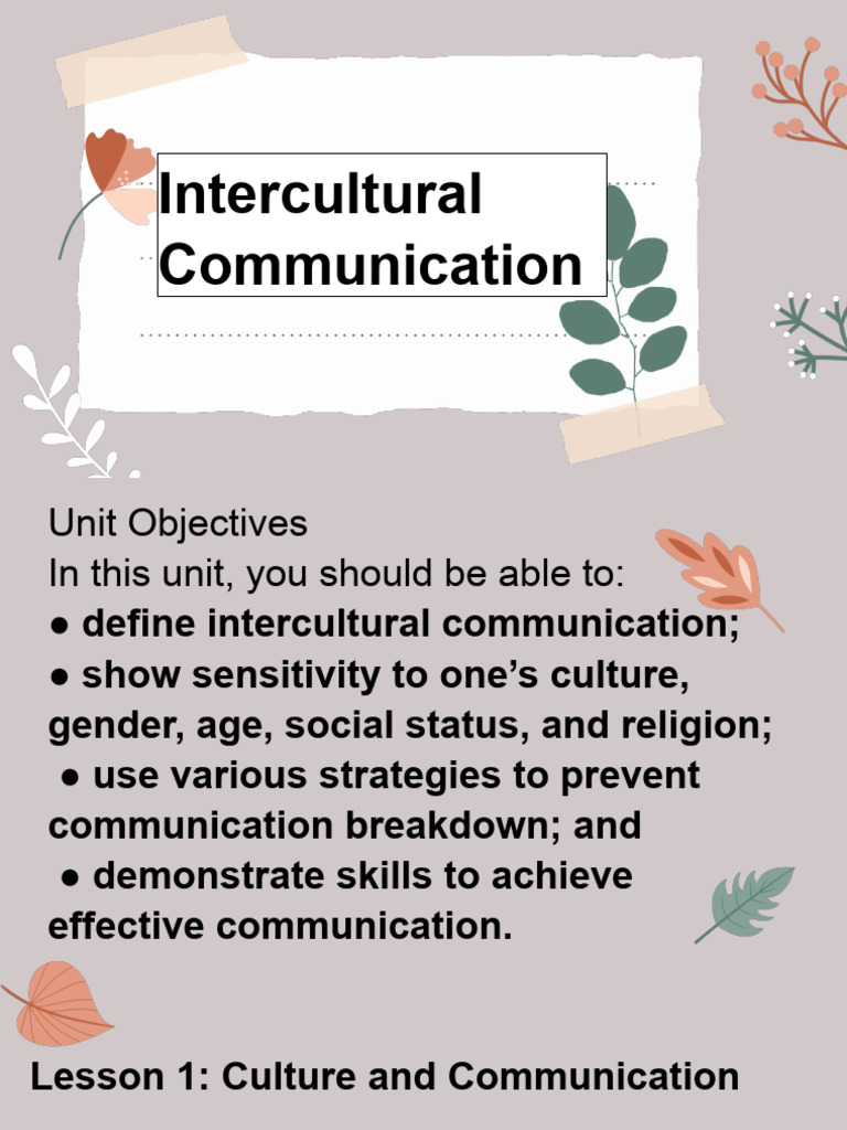 Unit 2 Intercultural Communication | PDF | Communication | Social Status