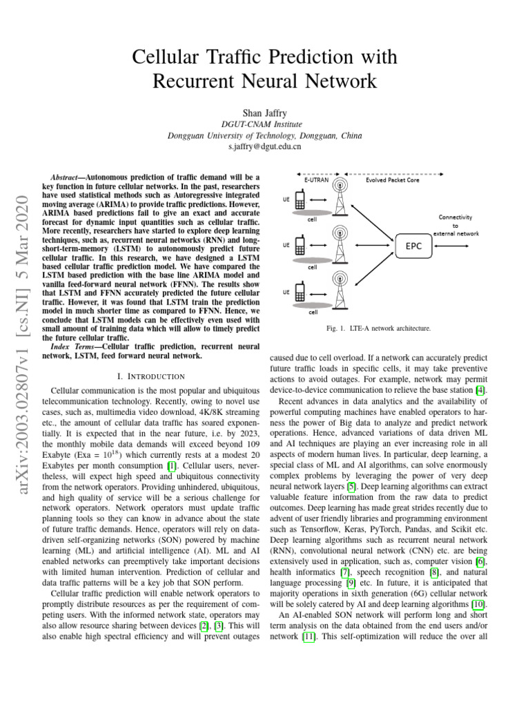 LSTM-Based Cellular Traffic Prediction | PDF | Deep Learning ...