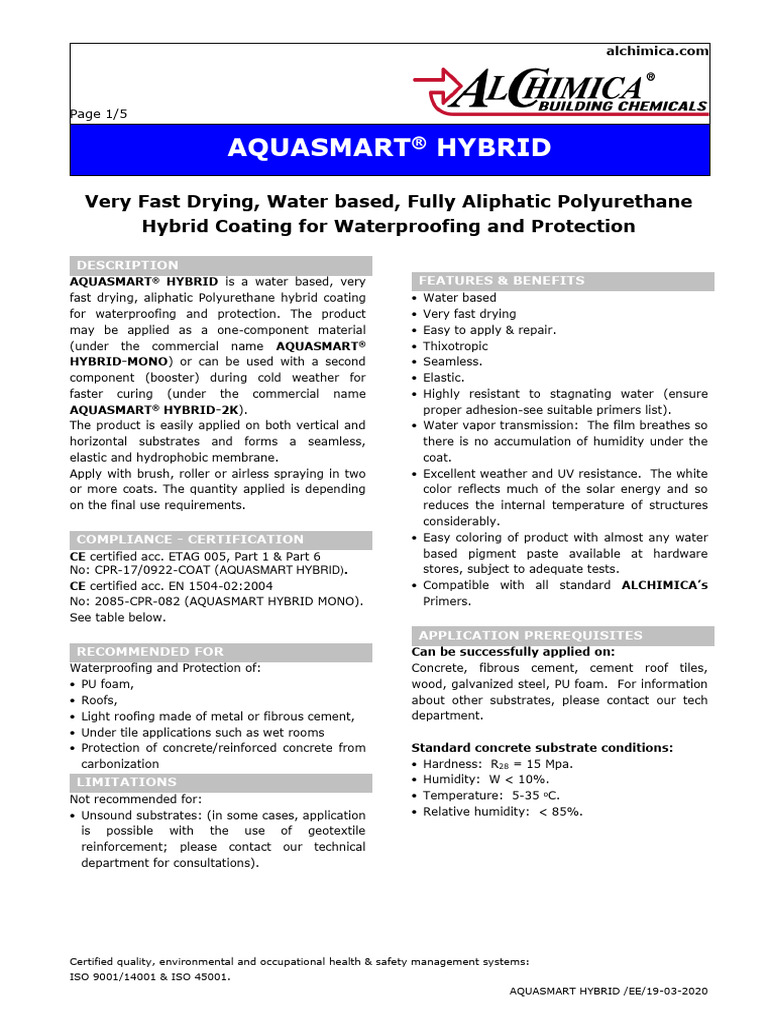 Aquasmart® Hybrid-Mono - en | PDF | Concrete | Cement