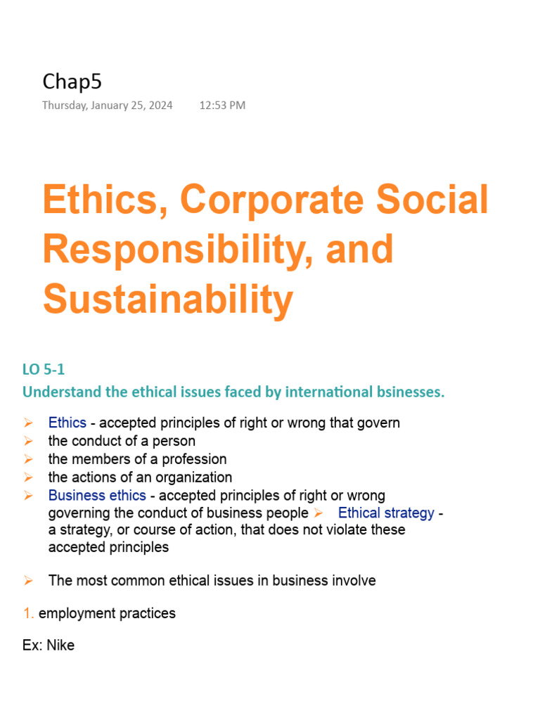 Chap 5 | PDF | Organizational Culture | Business Ethics