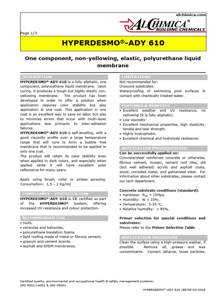 Hyperdesmo®-Ady 610 - en | PDF | Concrete | Building Materials