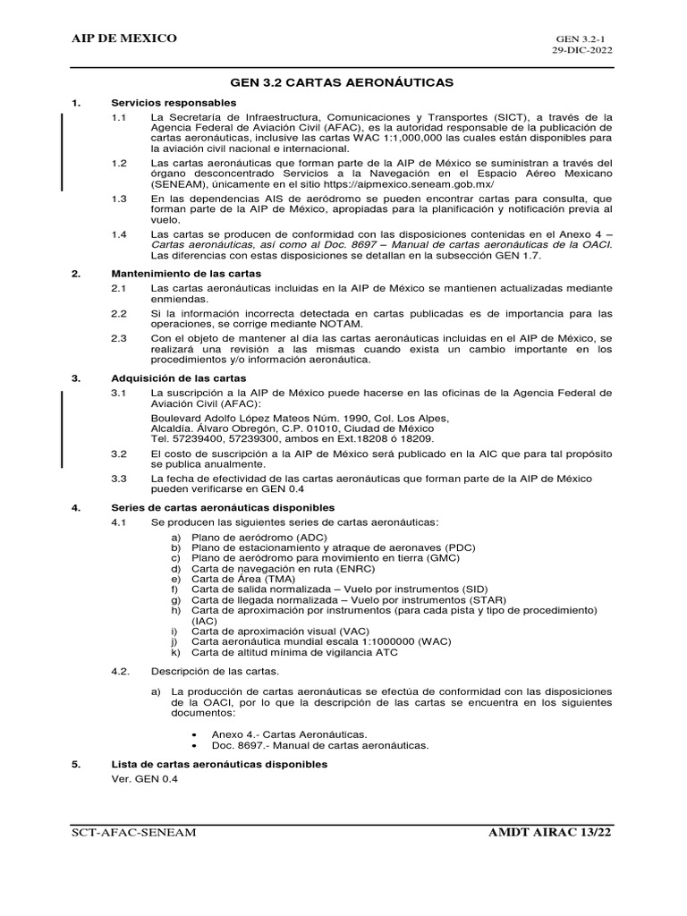 Aip de Mexico: 1. Servicios Responsables | PDF | Aviación Civil | Aeronáutica
