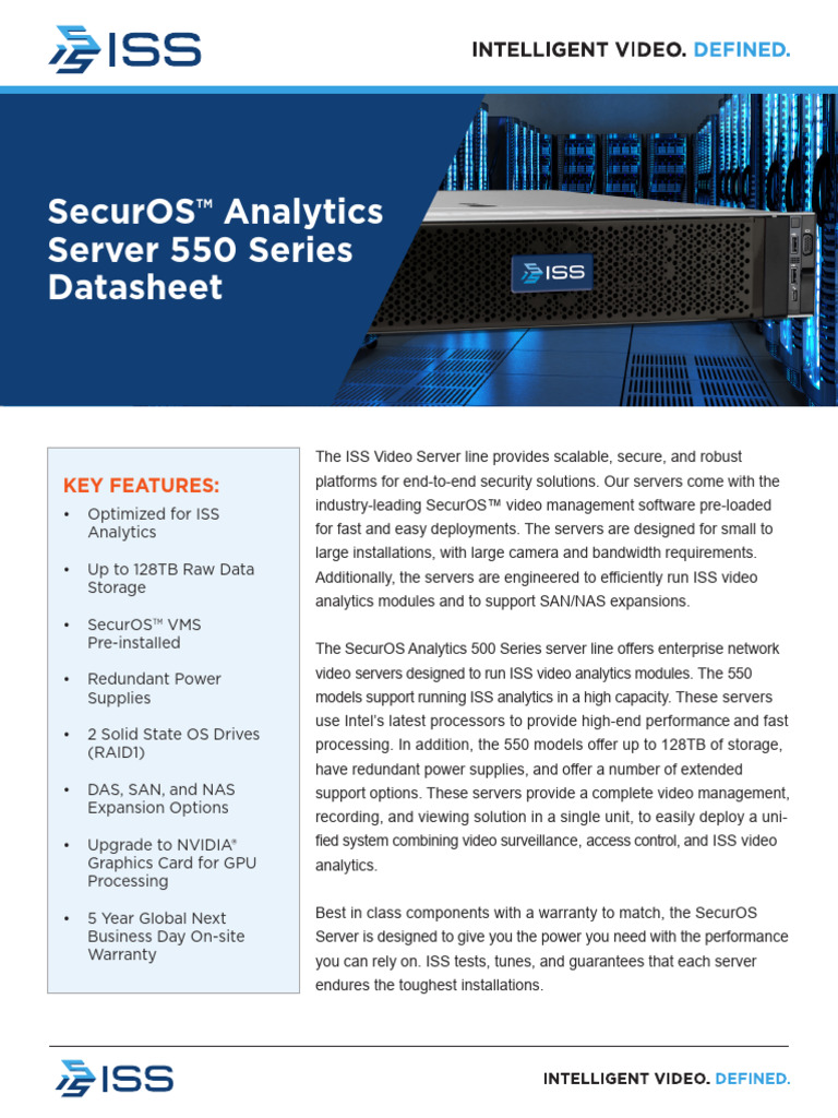 SecurOS Analytics Server 550 Series Datasheet v1.3 EN | PDF | Solid State Drive | Server (Computing)