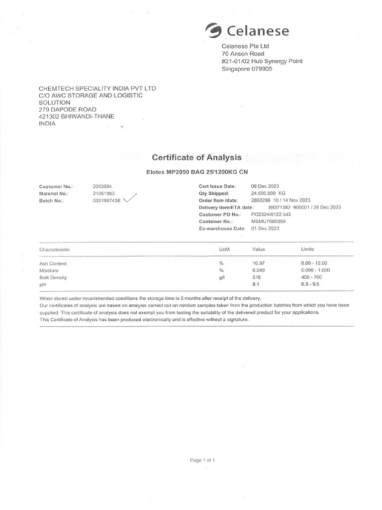 Elotex Additive | PDF