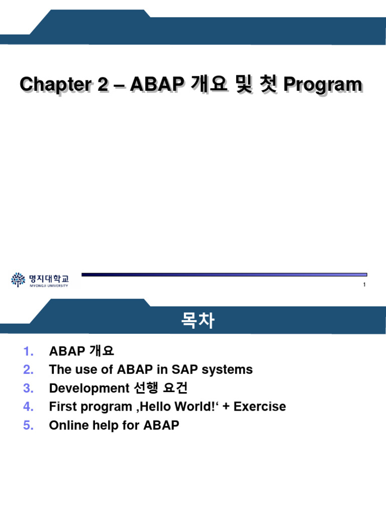 L02_ABAP introduction | PDF