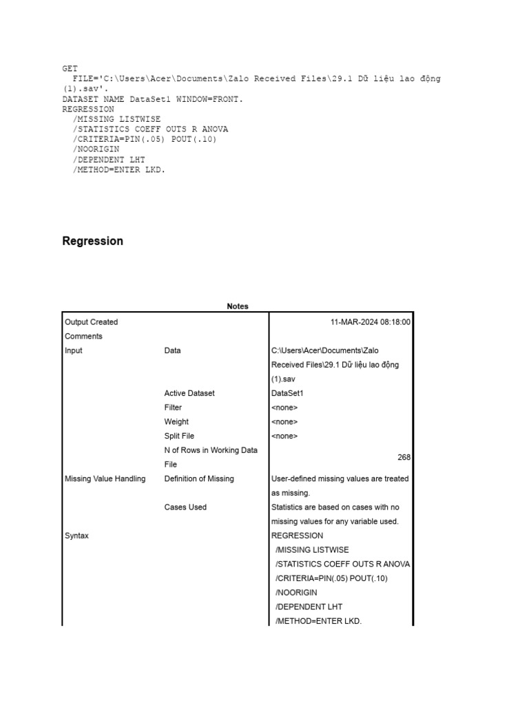 Spss Pdf Errors And Residuals Coefficient Of Determination