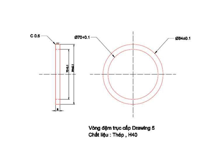 Vòng Đệm Trục Cấp Máy Drawing 5-Model | PDF