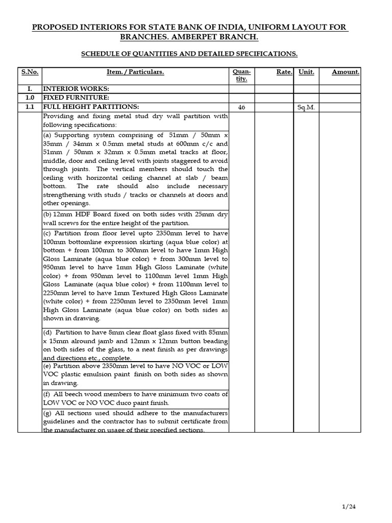 Proposed Interiors For State Bank of India, Uniform Layout For Branches ...