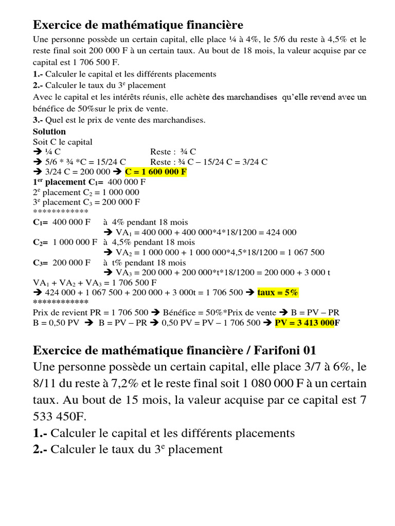 Maths Financières-1-1 | PDF