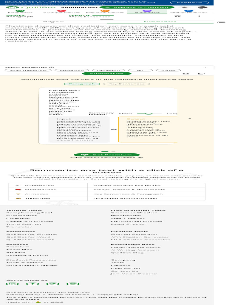 Text Summarizer QuillBot AI 4 | PDF | Radiation