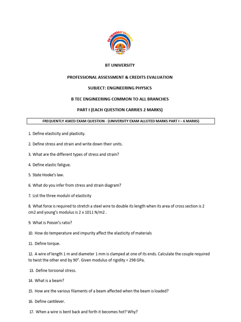 Engineering Physics Assignment | PDF