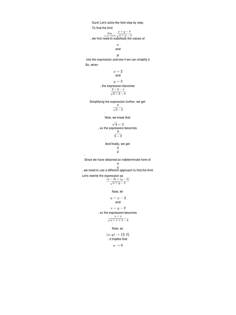 Step-by-Step Limit Calculation Guide | PDF | Language Arts & Discipline