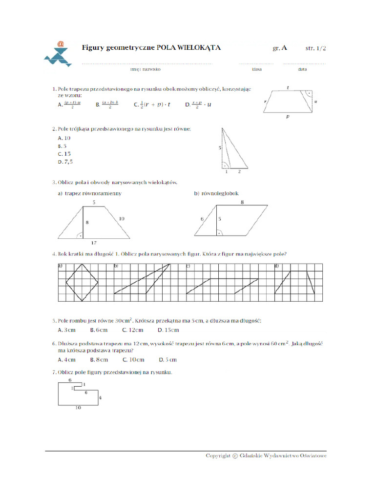 Pola wielokata kl6 | PDF