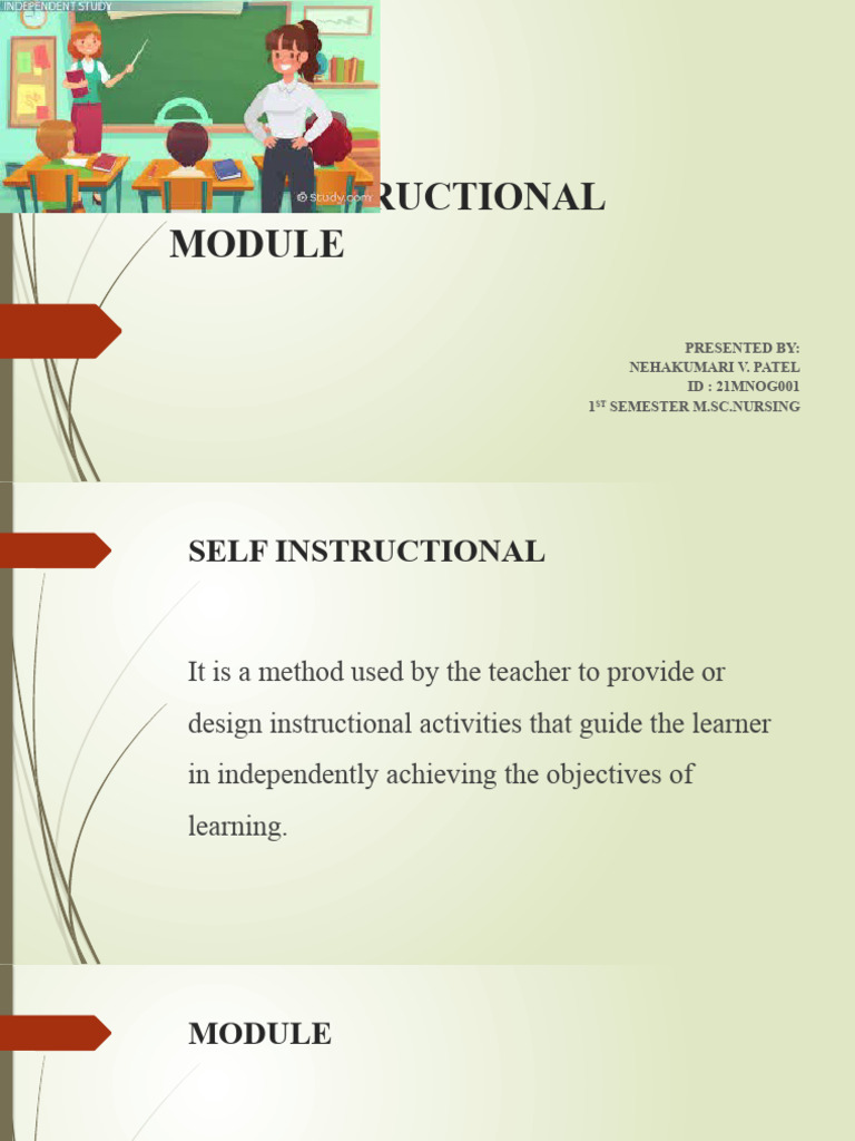 Self Instructional Module Pdf 