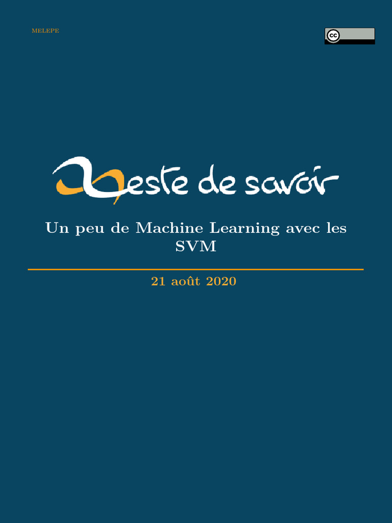 Un Peu de Machine Learning Avec Les SVM | PDF | Machine à vecteurs de support | Apprentissage ...