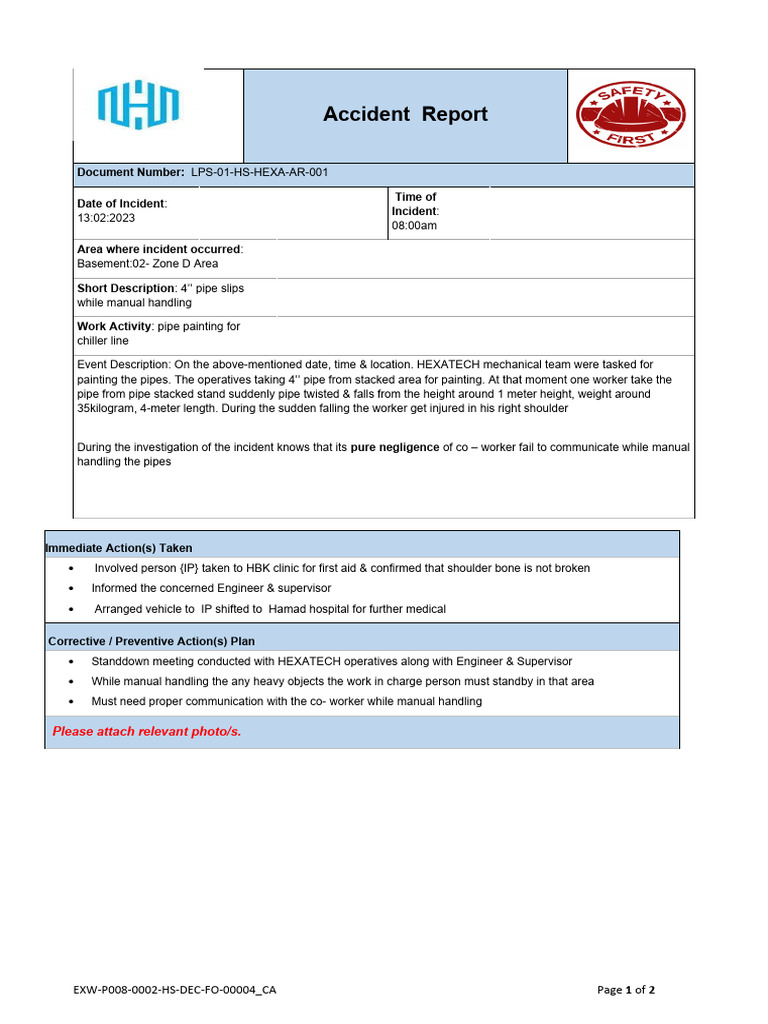 Accident Report | PDF