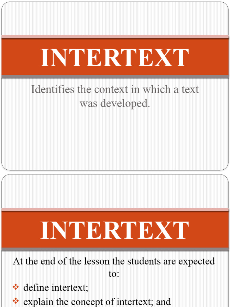 INTERTEXT | PDF | Intertextuality | Written Communication