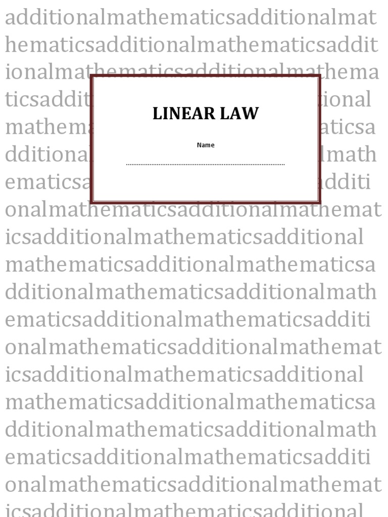 Linear Law | PDF | Analysis | Elementary Mathematics