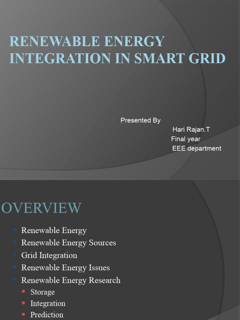 Renewable Energy in Smart Grids | PDF | Electrical Grid | Renewable Energy