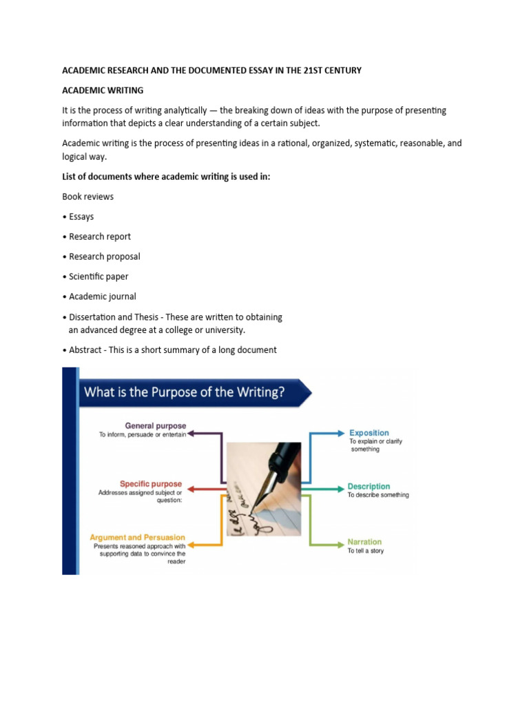 Academic Research and The Documented Essay in The 21st Century | PDF