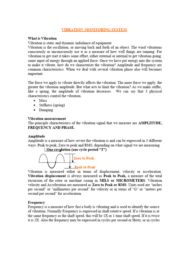 Vibration Monitoring System | PDF | Amplitude | Electrical Connector