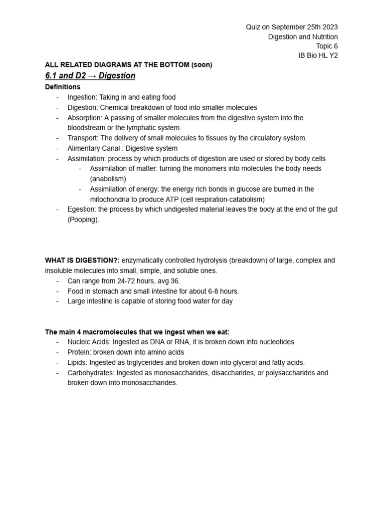 Digestion & Nutrition Quiz | PDF | Digestion | Stomach Digestion & Nutrition Quiz | PDF | Digestion | Stomach