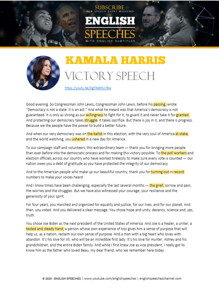 Transcript - Kamala Harris | PDF | Vice President Of The United States