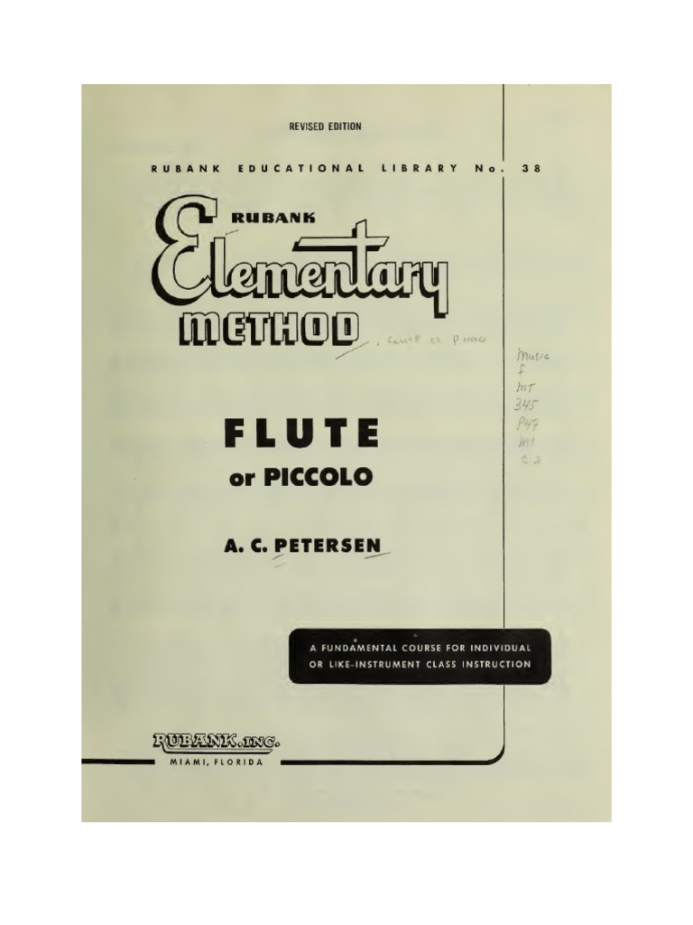Flute Rubank Intermediate Method | PDF