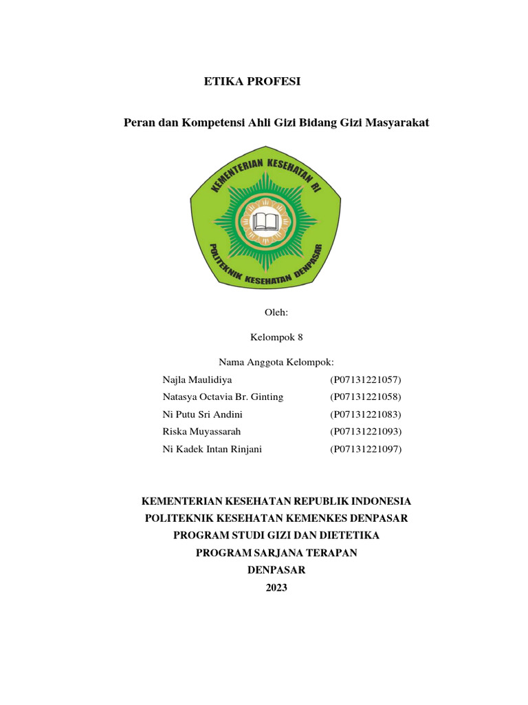 Peran Ahli Gizi dalam Asuhan Gizi | PDF | Kesehatan Holistik