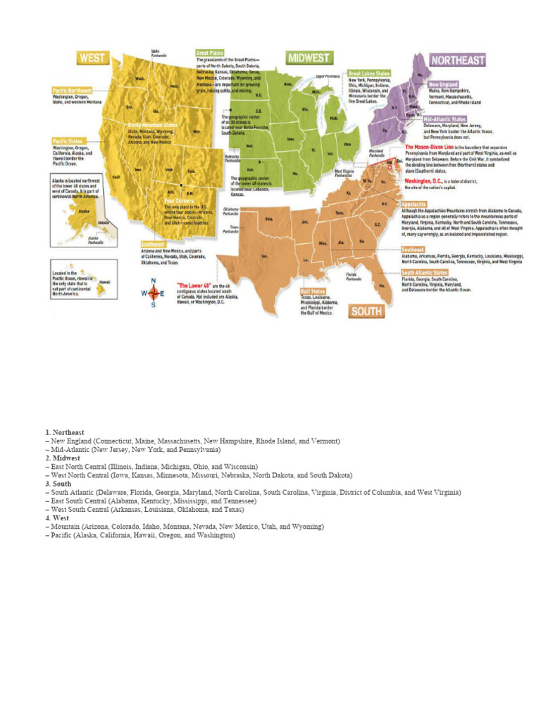 Us Regions - 3 Maps | PDF