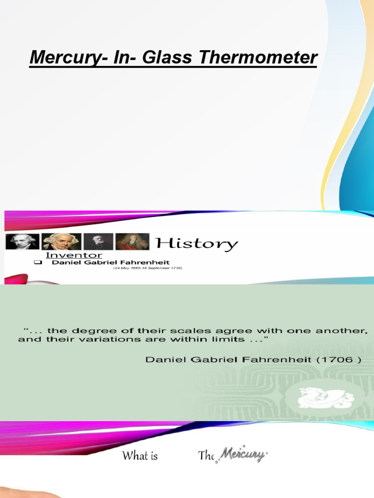 Mercury in Glass Thermometer | PDF