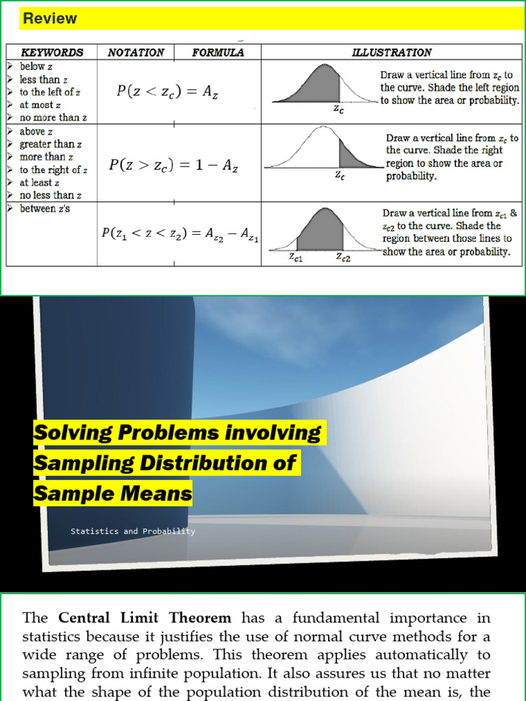 Week 5 - Solving Problems Involving Sampling Distribution... | PDF | Normal Distribution ...