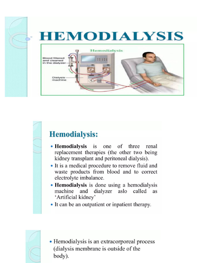 Hemodialysis Overview and Resources | PDF