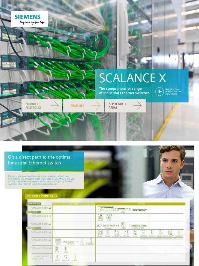 Interaktywna Broszura SCALANCE X | PDF | Network Switch | Ethernet
