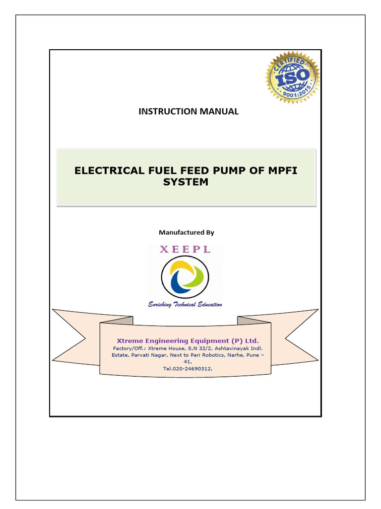 Electrical Fuel Feed Pump of MPFI System | PDF | Fuel Injection | Engines