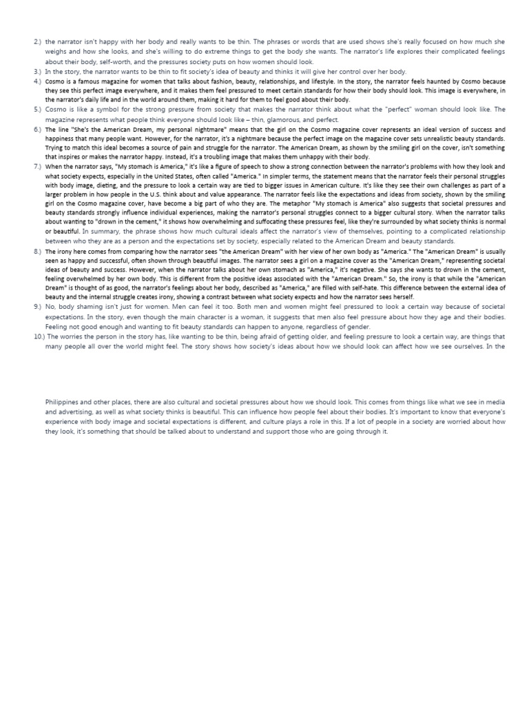 21st Guide Questions Answers | PDF | Beauty | Body Image