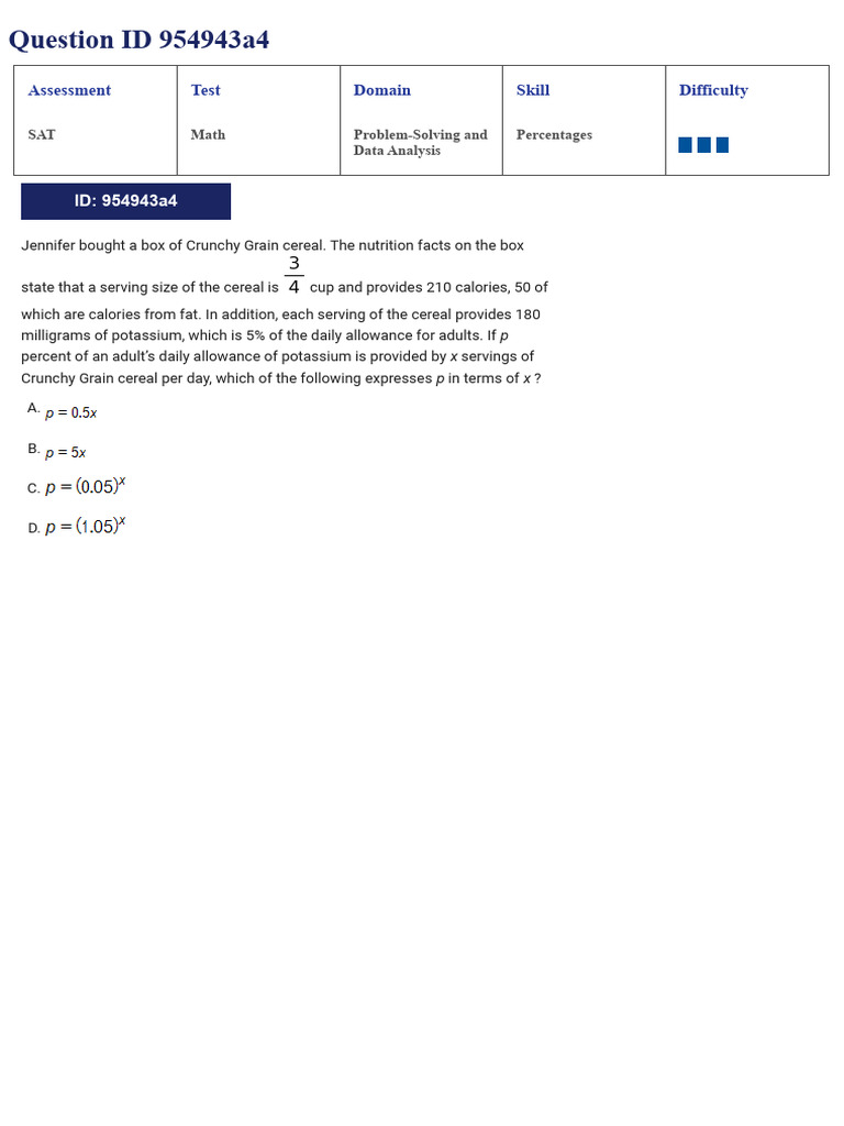 Problem-Solving and Data Analysis-Percentages | PDF | Sat | Prices