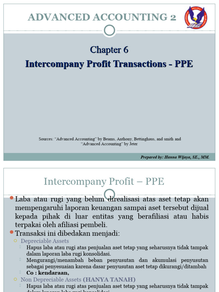 Intercompany Profit Transactions in PPE | PDF